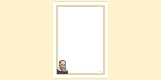 FREE! - Simple Blank Galileo Galilei Page Border | Twinkl
