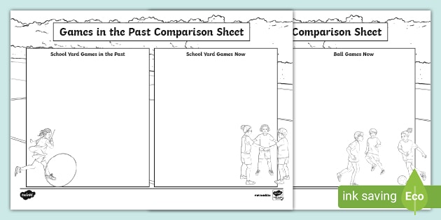 Games in the Past Comparison Sheet (teacher made)