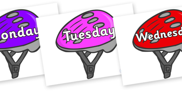Days of the Week on Helmets (teacher made)