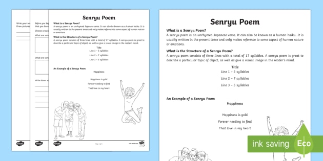 Senryu Poem Writing Template-Australia (teacher made)