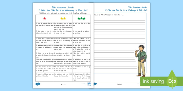 NZ Listening Self-Assessment Worksheet / Worksheet Te Reo Māori