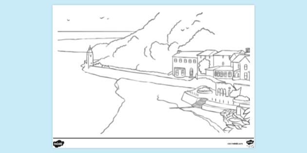 FREE! - Sandy Town Colouring | Colouring Sheets