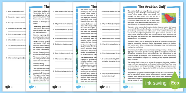 Arabian Gulf Differentiated Reading Comprehension Activity