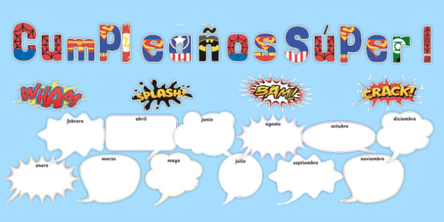 Cumpleaños Súper! Superhero Themed Birthday Display Pack Spanish
