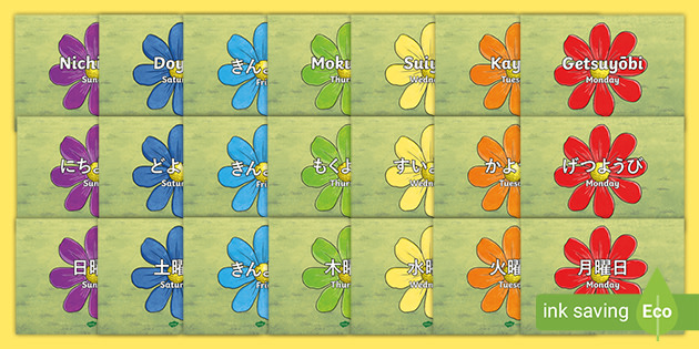 Days of the Week Display Posters Japanese