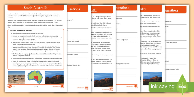South Australia Differentiated Comprehension Sheets