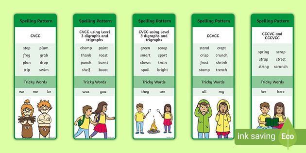Spelling Bookmarks Level 4 (teacher made)