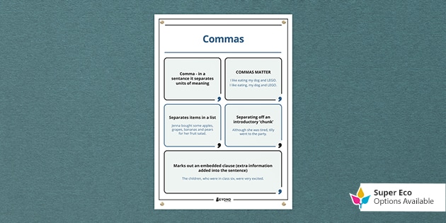 Commas Display Poster (teacher made)