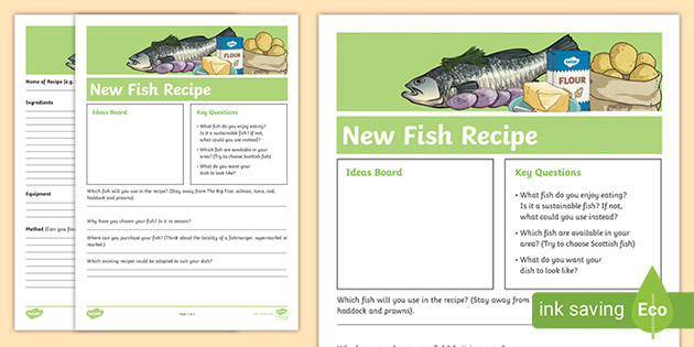 Sustainable Fish Recipe (teacher made)