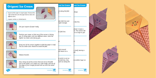 Origami Ice Cream Activity (teacher made)