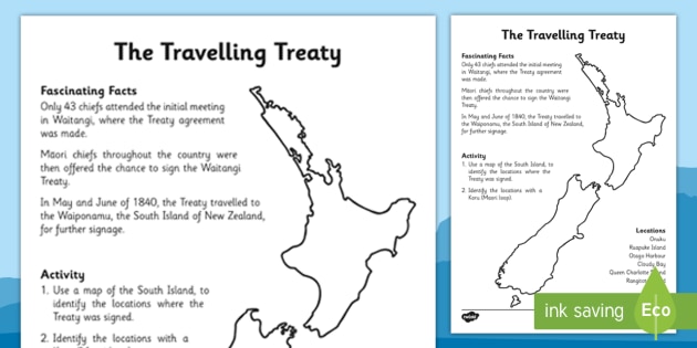 Waitangi Day Worksheet / Activity Sheet The Travelling Treaty ...