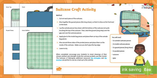 The Suitcase of Belonging Suitcase Activity (teacher made)