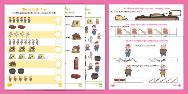 👉 The Three Little Pigs Maths Activity Pack