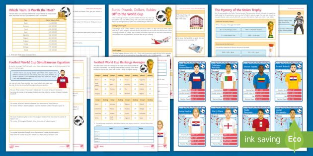 Maths Football World Cup Differentiated Activity Pack