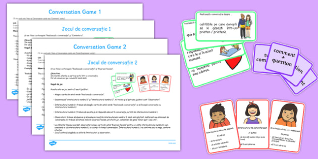 Conversation Game Pack Romanian Translation (teacher made)