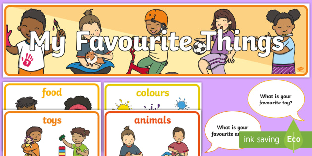 My Favourite Things Kindergarten Worksheet (teacher made)