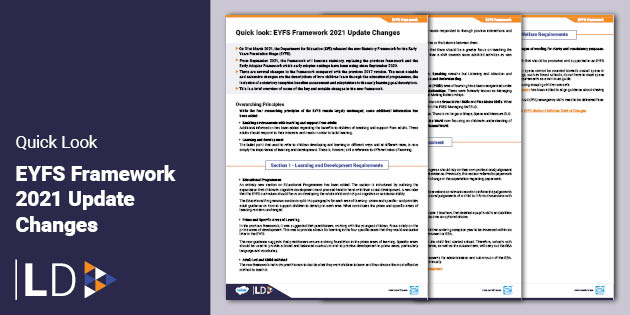 Quick look: EYFS Framework 2021 Update Changes