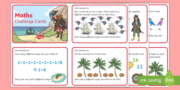 F-2 Pirate-Themed Maths Challenge Cards (teacher made)