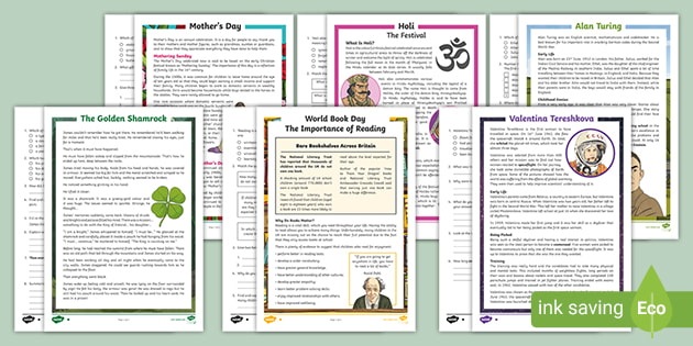 UKS2 March Reading Comprehension Activity Pack