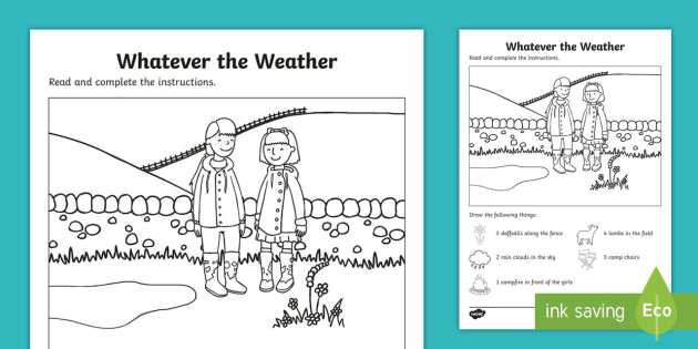 Whatever the Weather Draw and Count Worksheet (teacher made)