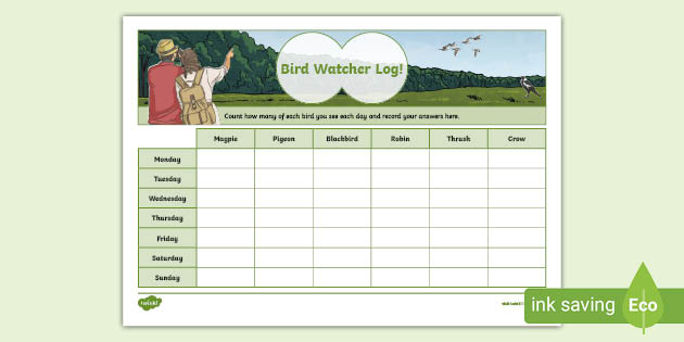 Daily Bird Watcher Log!