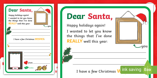 Scaffolded Letter to Santa Writing Template (teacher made)