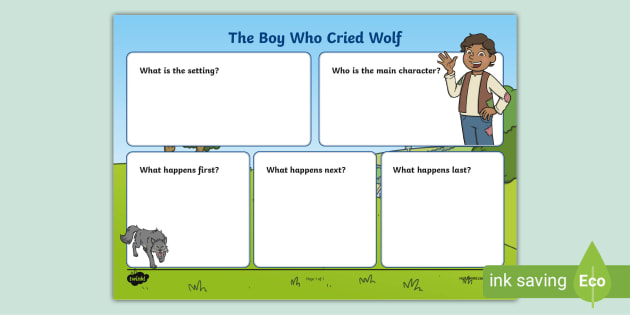 The Boy Who Cried Wolf Story Review Writing Frame - aesops fables