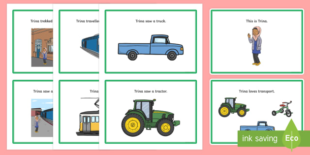 Initial 'tr' Word Story Cards (teacher made)