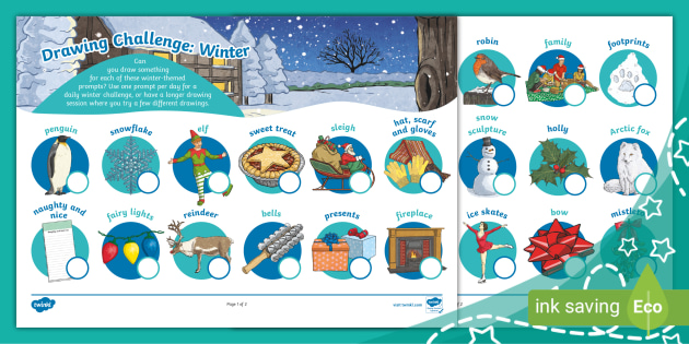 Drawing Challenge: Winter (teacher made)