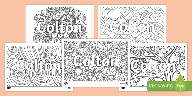 FREE! - Colton Mindfulness Name Colouring Activity
