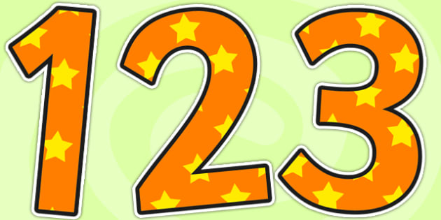 FREE! - Orange and Yellow Stars Display Numbers