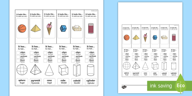 3D Shape Properties Interactive Visual Aid English/German