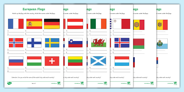 European Flags Printable For Kids Europe Flags Coloring Book: Europe