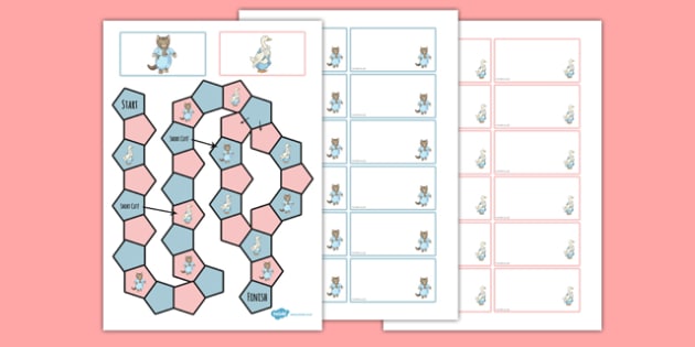 Beatrix Potter - The Tale of Tom Kitten Themed Editable Board Game