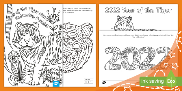 Year of the Tiger Mindfulness Colouring Booklet