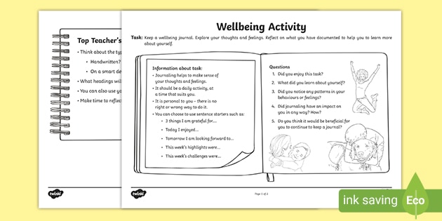 3rd - 6th Wellbeing Activity (teacher made)