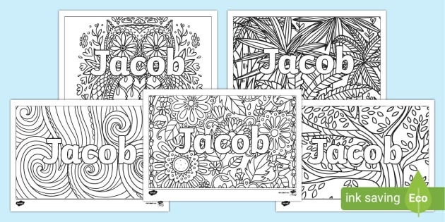 FREE! - Jacob Mindfulness Name Colouring Activity