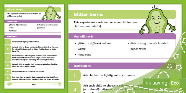 Glitter Germs Science Experiment (teacher made)