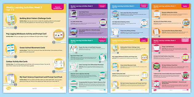 Weekly Learning Activities Week 5 (Ages 3-5) (teacher made)