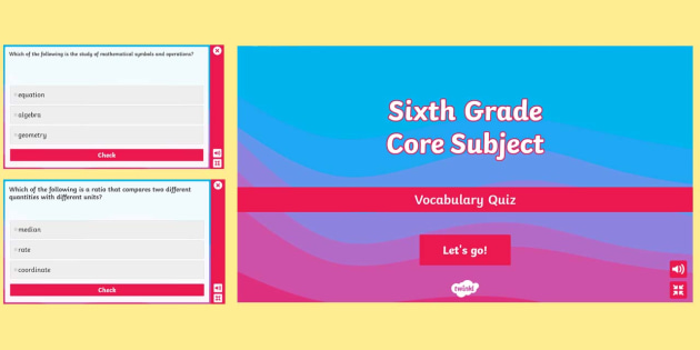 6th Grade Multiple Choice Vocabulary Quiz | Twinkl