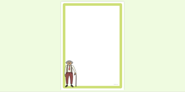 FREE! - Simple Blank Little Old Man Page Border | Page Borders