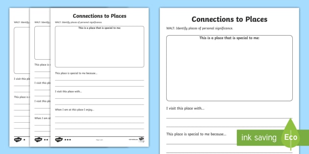 Connections to Places Differentiated Worksheet / Worksheets