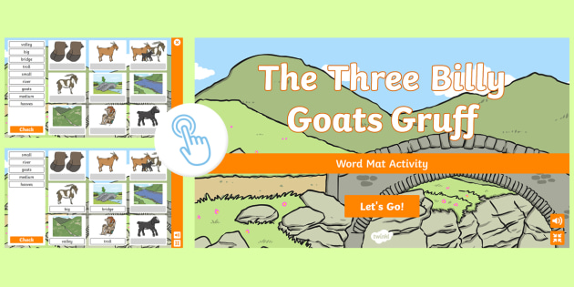 Interactive Three Billy Goats Gruff Word Mat | Twinkl Go!