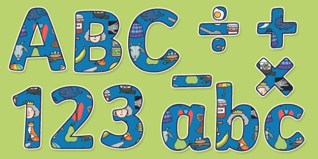 Phase 1 Phonics Display Letters and Numbers Pack