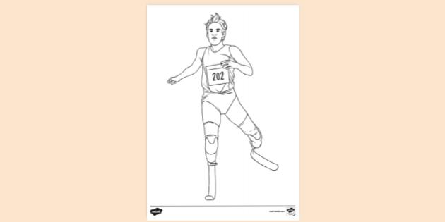 FREE! - Paralympic Runner Colouring Sheet | Colouring Sheets