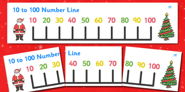 FREE! - Christmas Number Line Banner (10-100) (teacher made)