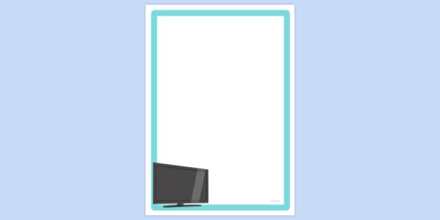 Simple Blank Television Page Border | Page Borders | Twinkl
