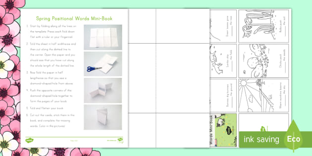 Spring Positional Words Mini Book Activity (teacher made)