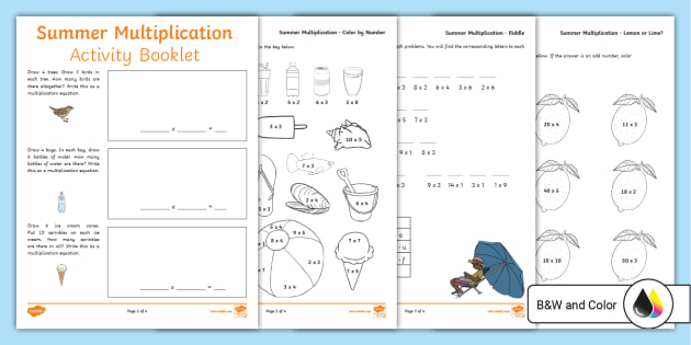 Summer Multiplication Booklet Activity | Twinkl USA