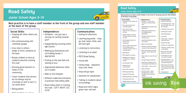 Junior School Road Safety Checklist